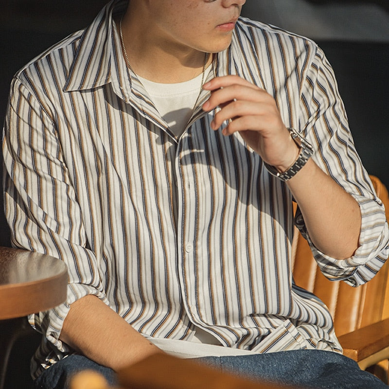 Classic TR Fabric Striped Long-sleeved Shirts – myMUCHO
